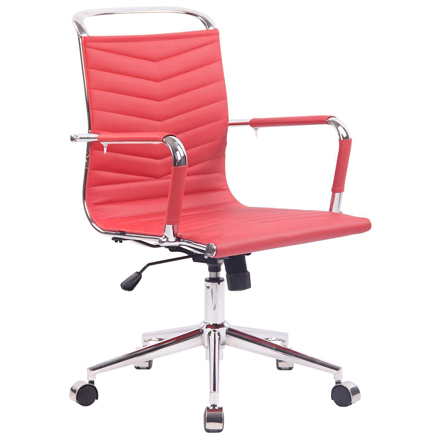 Chaise de Bureau SIGRID, en Cuir Rouge - chaisepro.be